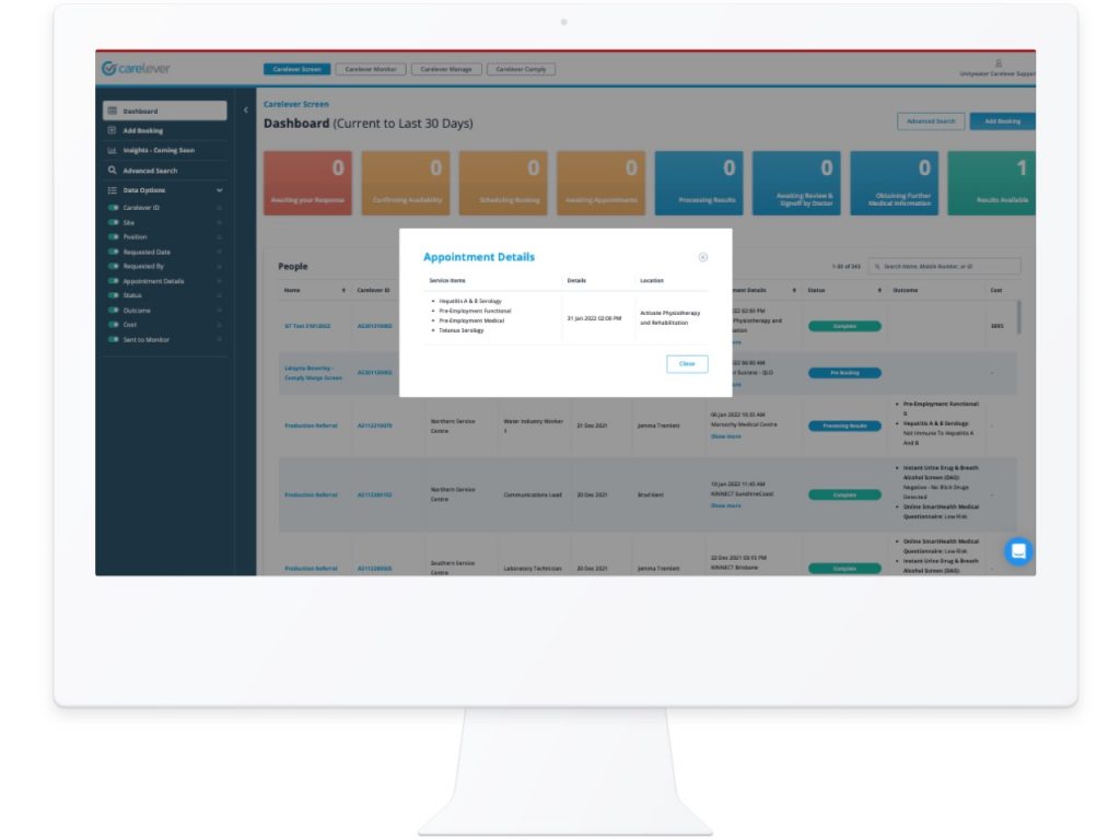 Carelever Screen | Pre-Employment Assessment Module